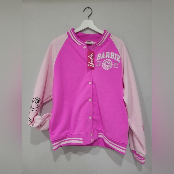 Barbie | Jackets & Coats | Nwt Barbie Collegiate Logo Lets Go Womens ...